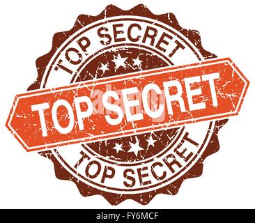 top secret round stamp with orange ribbon. top secret Stock Vector ...