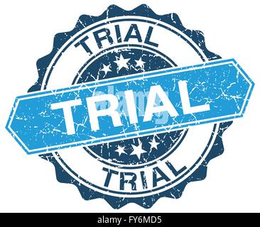trial blue round grunge stamp Stock Vector Image & Art - Alamy