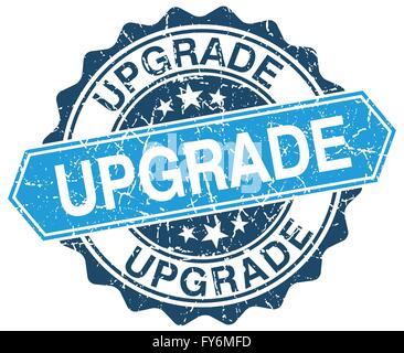 upgrade blue round grunge stamp Stock Vector Image & Art - Alamy