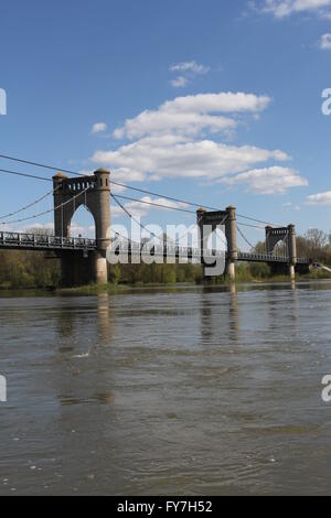Langeais bridge across River Loire Langeais France April 2016 Stock ...
