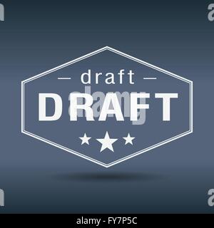 draft hexagonal white vintage retro style label Stock Vector Image ...