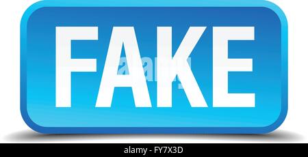 fake blue square 3d realistic isolated web button Stock Vector Image ...