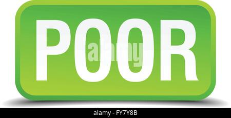 poor green square 3d realistic isolated web button Stock Vector Image ...