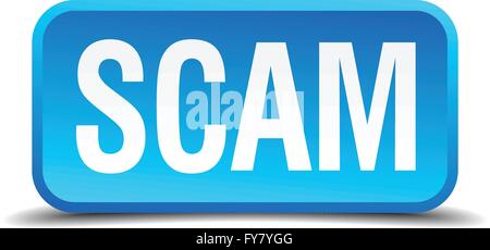 scam blue 3d square isolated speech bubble Stock Vector Image & Art - Alamy