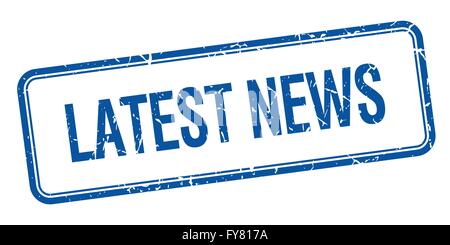 square grunge blue latest news stamp Stock Vector Image & Art - Alamy