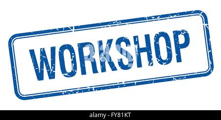 square grunge blue workshop stamp Stock Vector Image & Art - Alamy