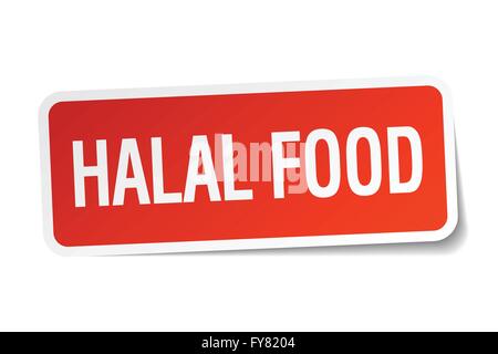 halal food sticker. halal food square isolated sign. halal food Stock ...