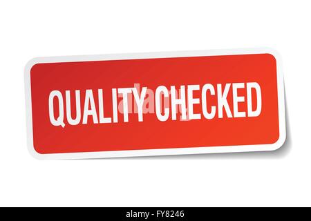 quality checked sticker. quality checked square isolated sign. quality ...