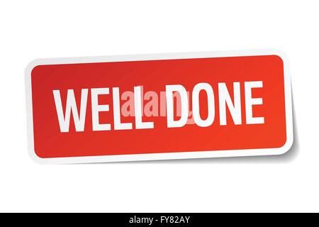 well done sticker. well done square isolated sign. well done Stock ...