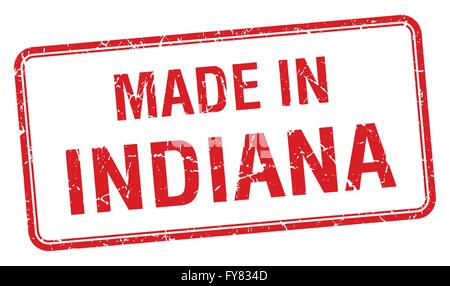 made in Indiana red square grunge stamp Stock Vector Image & Art - Alamy