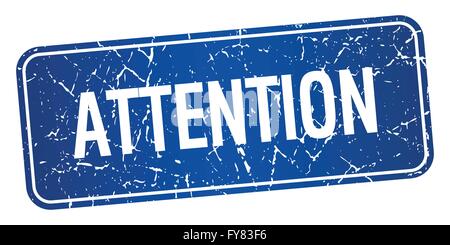 square grunge blue attention stamp Stock Vector Image & Art - Alamy
