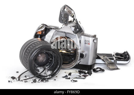 Smashed, broken Camera Stock Photo - Alamy