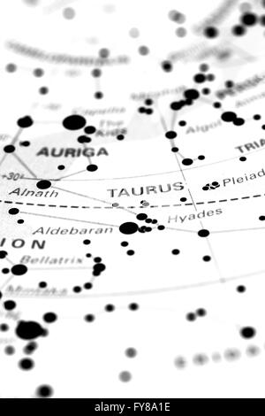 Taurus zodiac sign, constellation lines, Taurus symbol Stock Photo - Alamy