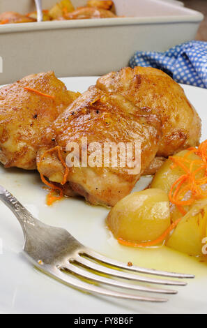 Stew haunch of chicken Stock Photo - Alamy