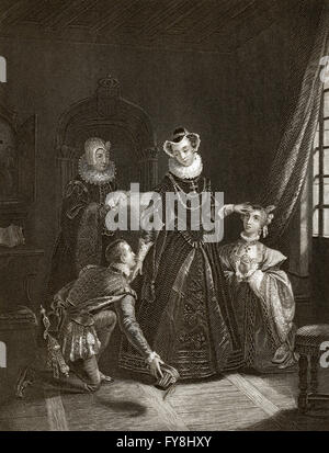 Mary Queen Of Scots As A Prisoner At Loch Leven Stock Photo - Alamy