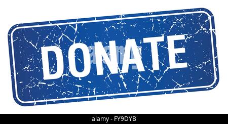 square grunge blue donate stamp Stock Vector Image & Art - Alamy