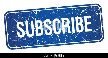 subscribe blue square grunge stamp on white Stock Vector Image & Art ...