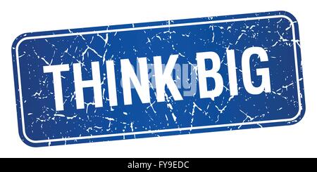 think big blue square grunge stamp on white Stock Vector Image & Art ...