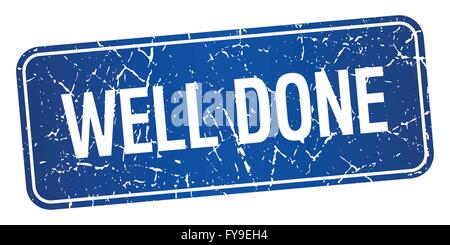 done blue square grunge textured isolated stamp Stock Vector Image ...