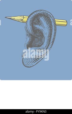 Human ear in engraving style Stock Vector Image & Art - Alamy
