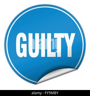 not guilty round blue sticker isolated on white Stock Vector Image ...