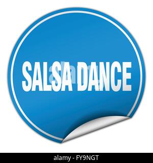 salsa round blue sticker isolated on white Stock Vector Image & Art - Alamy