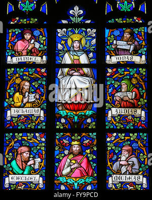 A Stained glass window depicting Daniel in the Lions' Den, Flemish ...