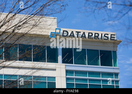 A logo sign outside of the headquarters of Dataprise in Rockville ...