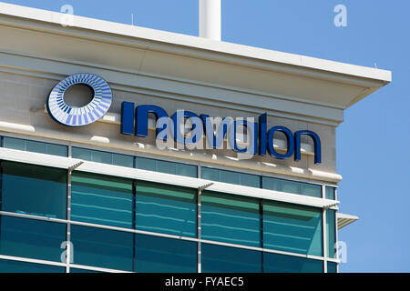 A logo sign outside of the headquarters of Inovalon Holdings, Inc., in ...