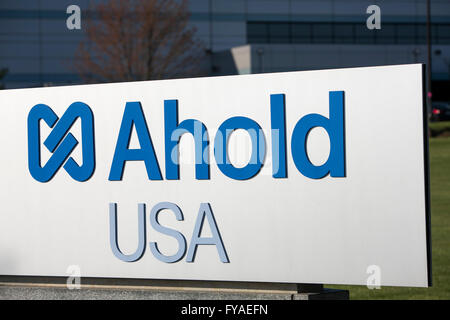 A logo sign outside of the headquarters of Ahold USA in Carlisle ...