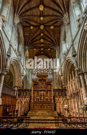 The Jesse Window and altar at Selby Abbey, North Yorkshire, UK Stock ...