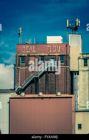 Westmill Foods, Ideal Flour lettering on factory building, Selby, North ...