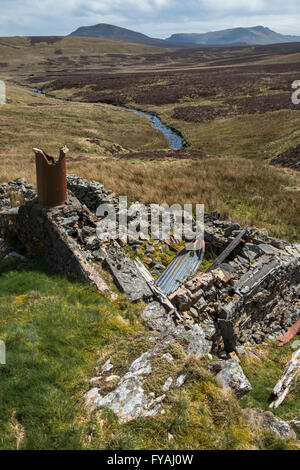 Derelict cottage on 'special area of conservation' moorland at Migneint ...