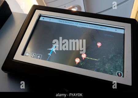 An Aeroplane flight position map showing aircraft position above ...