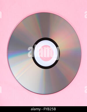compact disc on pink background Stock Photo - Alamy
