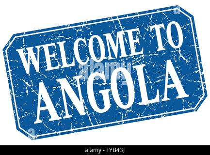 Angola blue square grunge welcome to stamp Stock Vector Image & Art - Alamy