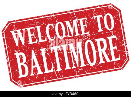 Baltimore red square grunge stamp on white Stock Vector Image & Art - Alamy