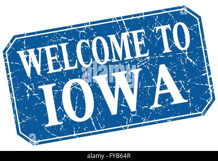 welcome to Iowa blue grunge square stamp Stock Vector Image & Art - Alamy