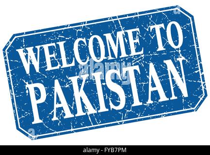 welcome to Pakistan blue grunge square stamp Stock Vector Image & Art ...
