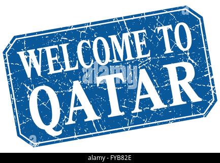 welcome to Qatar blue stamp Stock Vector Image & Art - Alamy