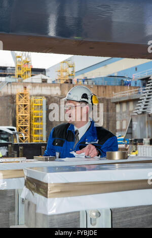 Turku, Finland. 25th Apr, 2016. Keel Laying of Mein Schiff 6. From left ...
