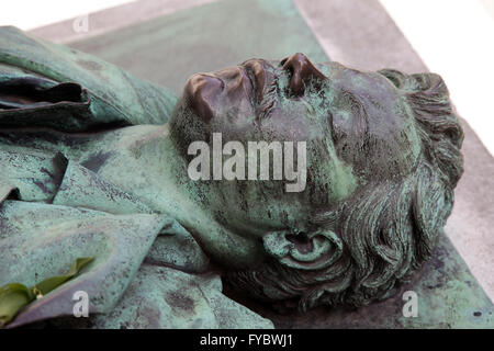 Paris, France The grave of Victor Noir at the Pere Lachaise Cemetery ...