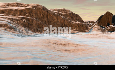 3D illustration of mountain surface with snowy surface Stock Photo - Alamy