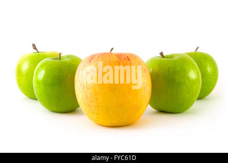 big and small red apples isolated on white Stock Photo - Alamy