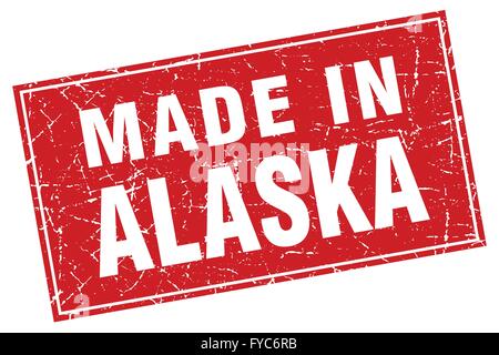 Alaska red square grunge made in stamp Stock Vector Image & Art - Alamy