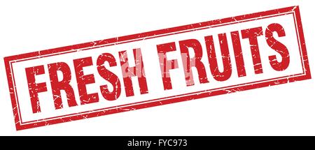 square grunge red fresh fruits stamp Stock Vector Image & Art - Alamy