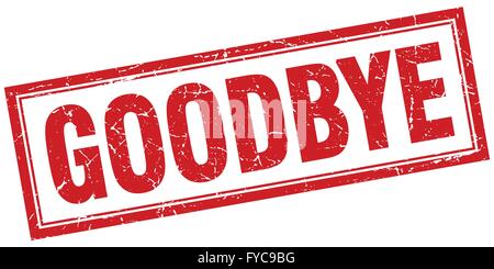 goodbye red square grunge stamp on white Stock Vector Image & Art - Alamy