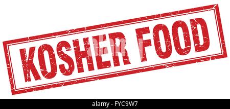 kosher food red square grunge stamp on white Stock Vector Image & Art ...
