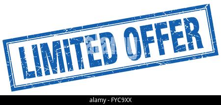 limited offer blue square grunge stamp on white Stock Vector Image ...