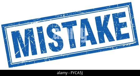 square grunge blue mistake stamp Stock Vector Image & Art - Alamy